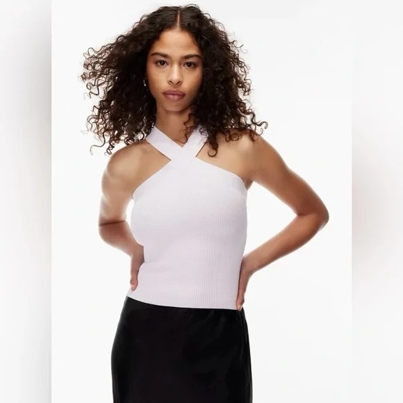 Babaton | Tops | Babaton Sculpt Knit Criss Cross Cropped Tank Size ...